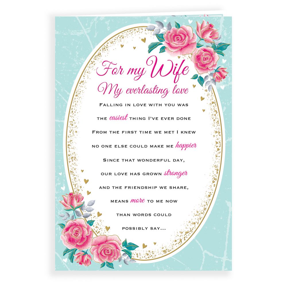Cards Direct Birthday Card Wife Roses Heartfelt Wishes